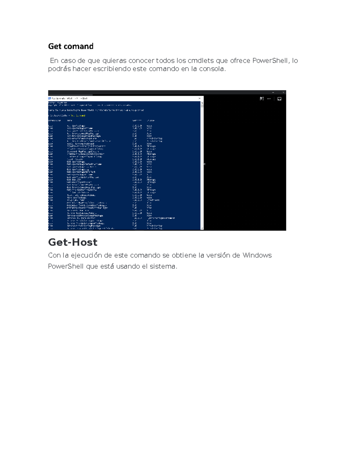 mongodbs taller - Get comand En caso de que quieras conocer todos los cmdlets que ofrece ...