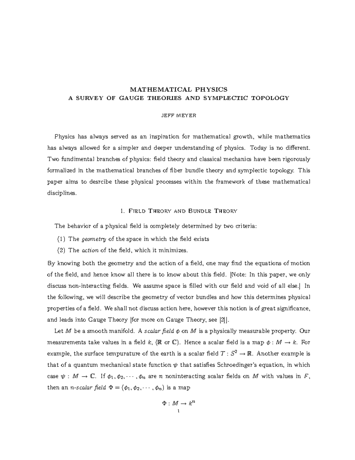 Meyer - A survey of physics is a course or study that provides a broad ...