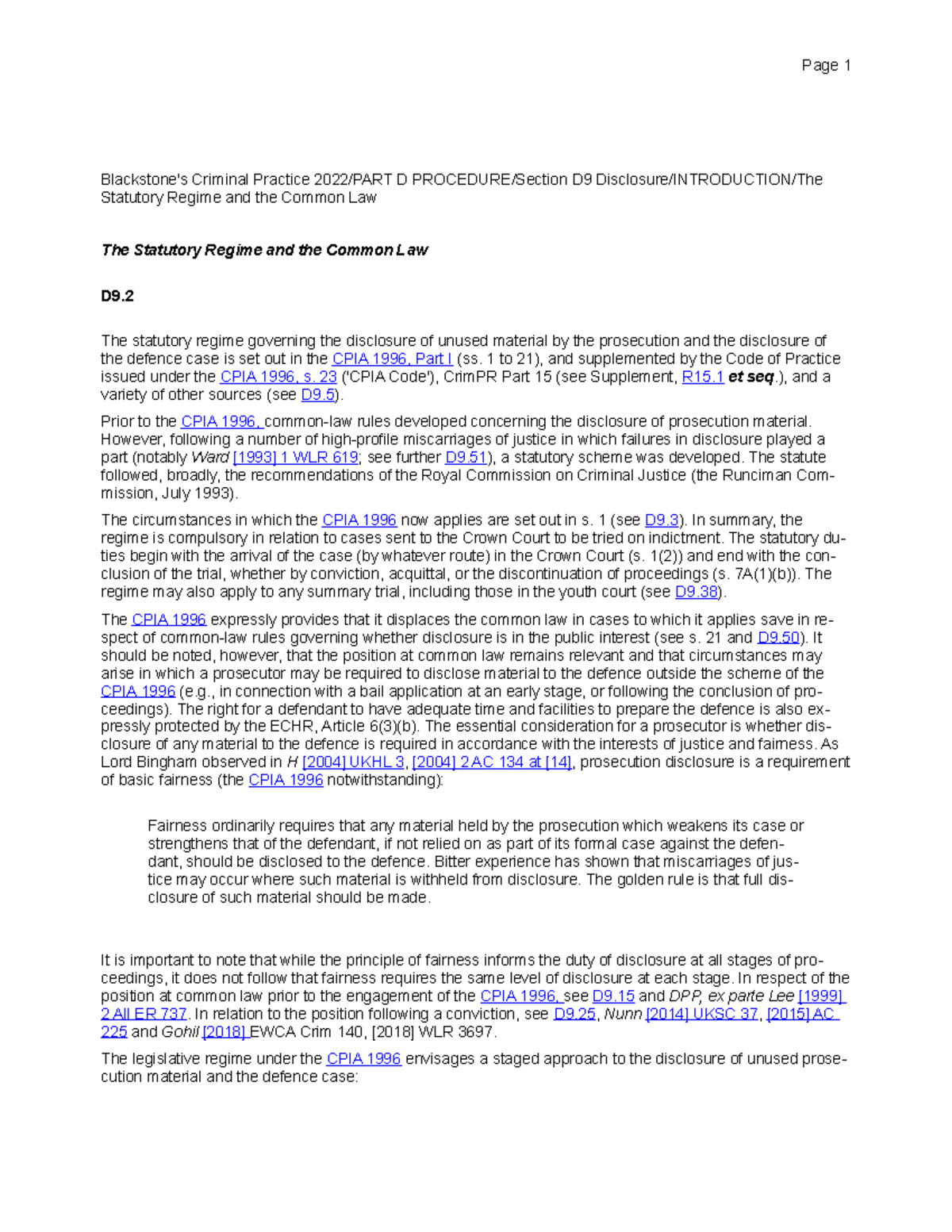 05 Disclosure of unused material and defence statements - Blackstone's ...