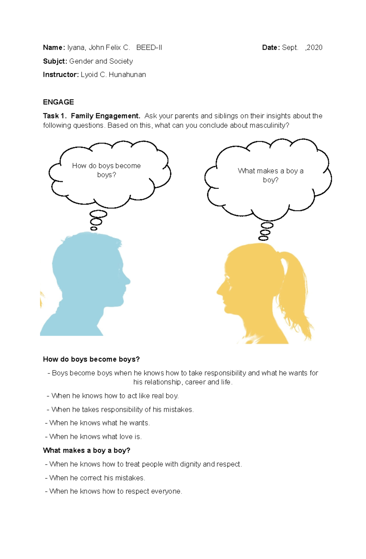 Engage Task 1 (GS-L3) - Grade: 10 - Name: Iyana, John Felix C. BEED-II ...