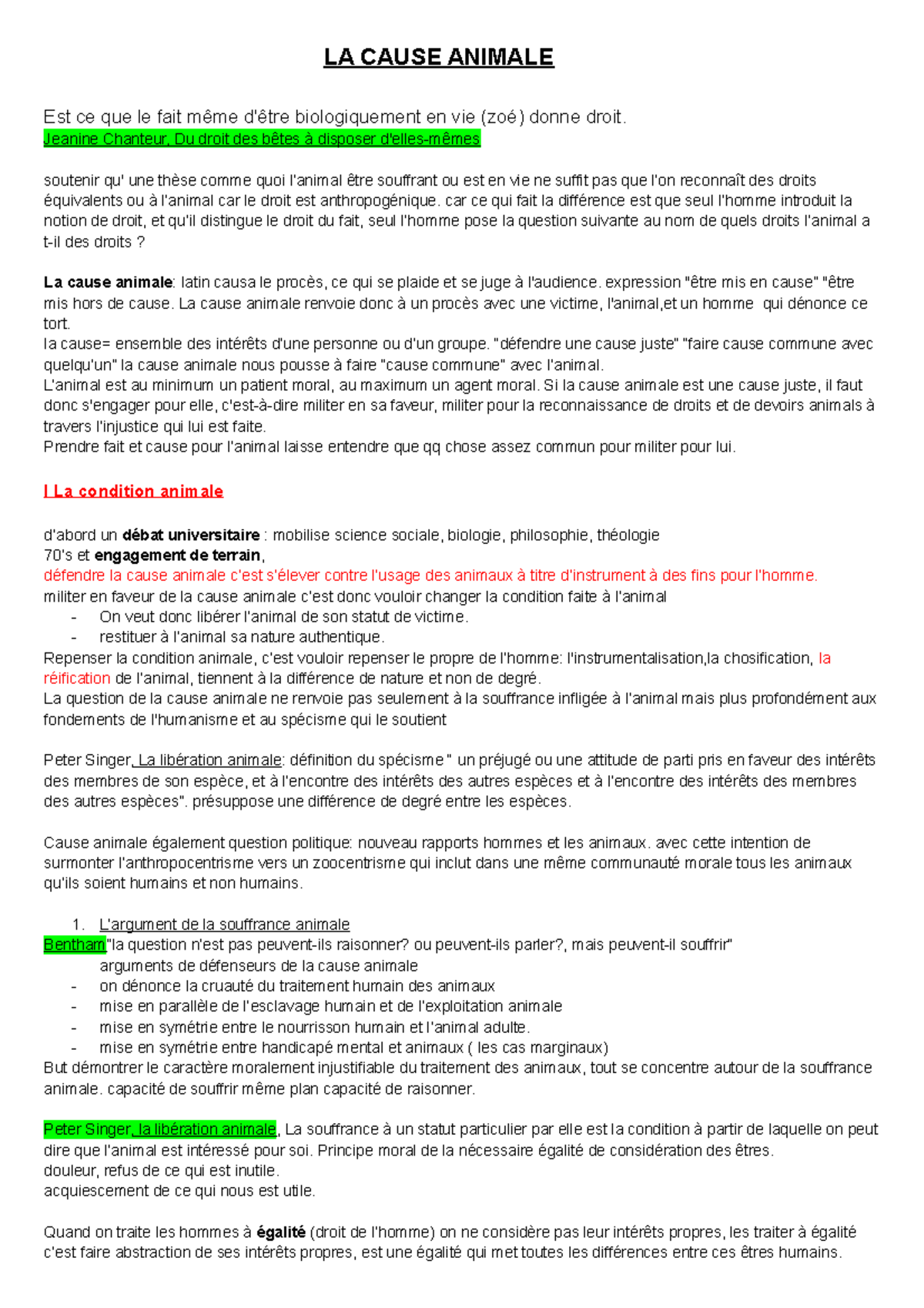 LA Cause Animale - général le mot libre signifi “conforme à la volonté”. La notion de la ...