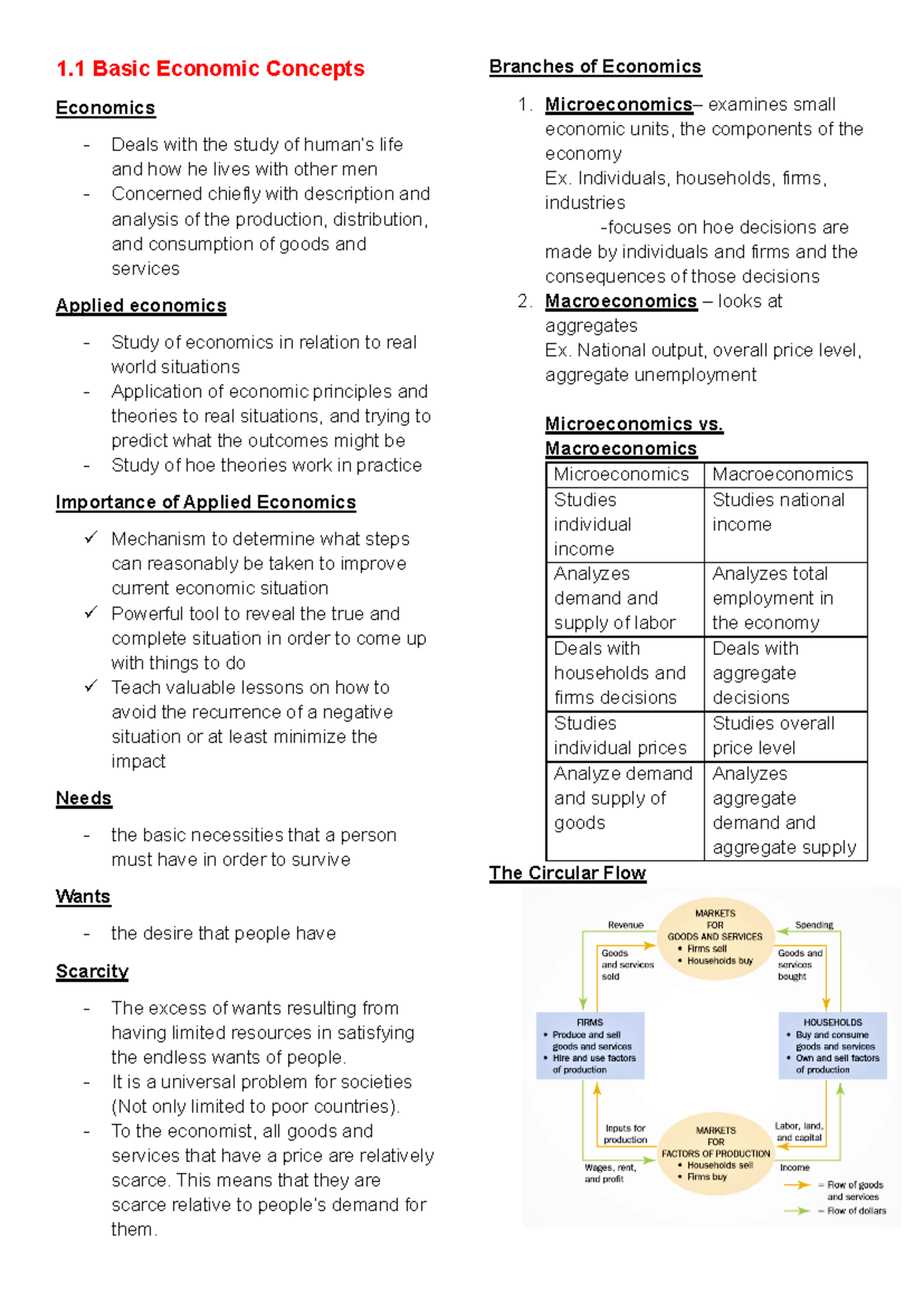 1.1 Basic Economic Concepts - 1 Basic Economic Concepts Economics ...