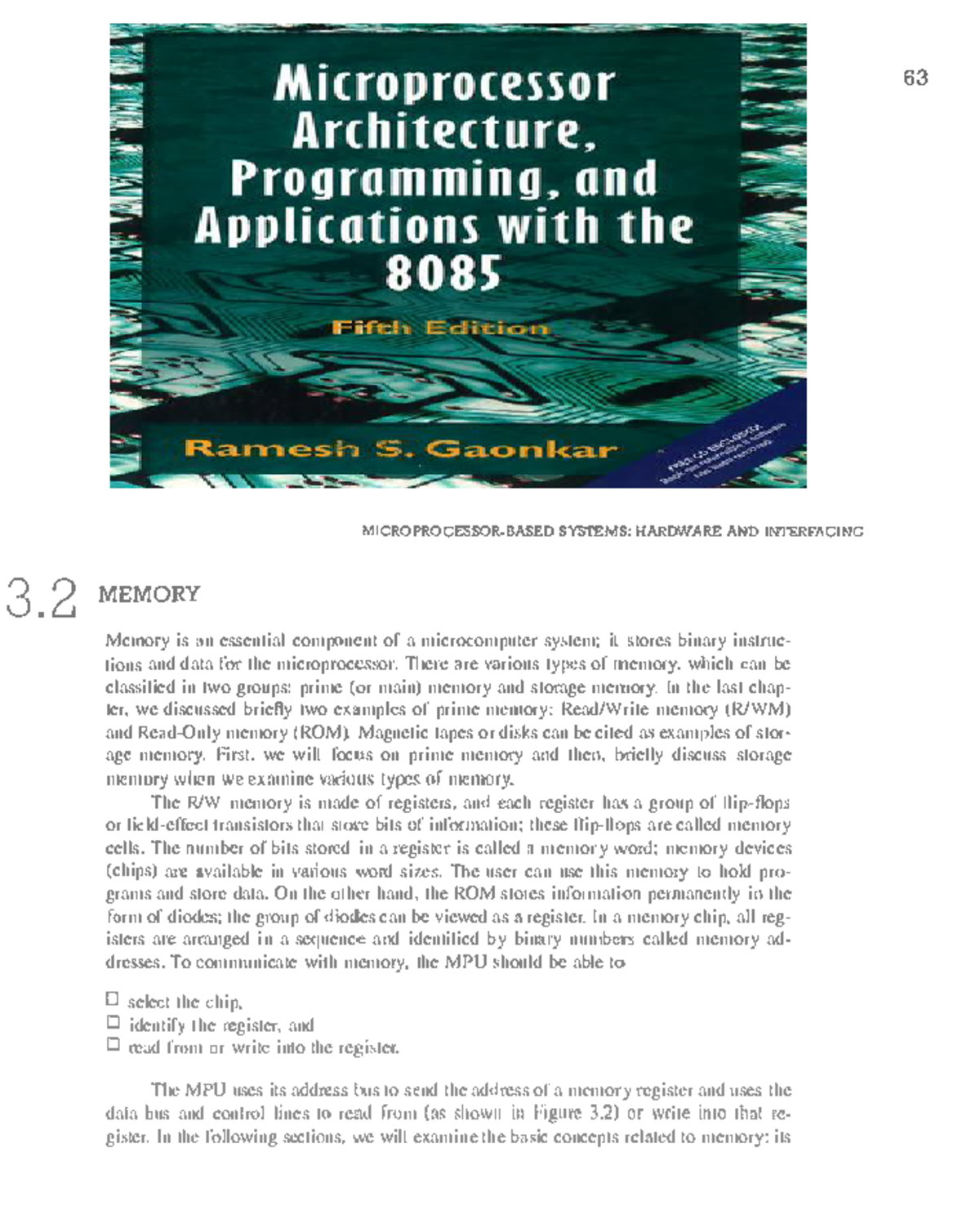 Memory - Basic Concepts - MEMORY Mcrnory is tln essential component of ...