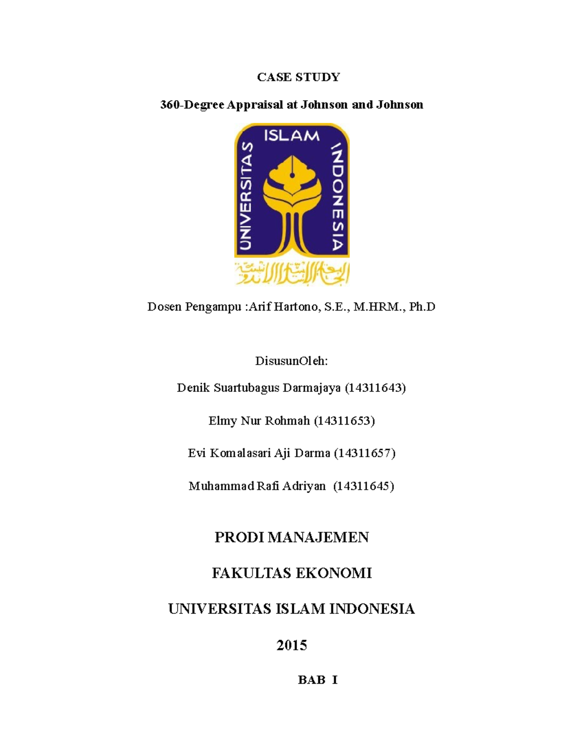 CASE Study 360 Degree Appraisal at Johns - CASE STUDY 360-Degree Appraisal at Johnson and ...