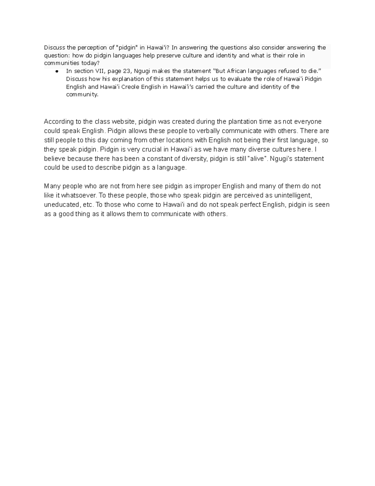 HWST 107 TD #3 - HWST 107 TD #3 notes - Discuss the perception of ...