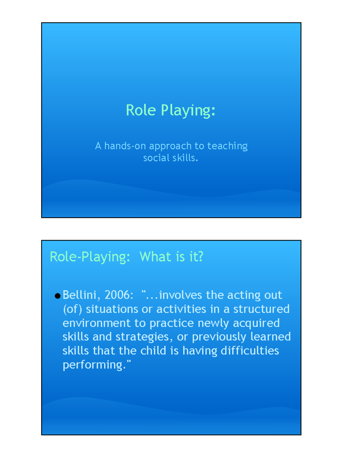 Role playing powerpoint - Role Playing: A hands-on approach to teaching ...