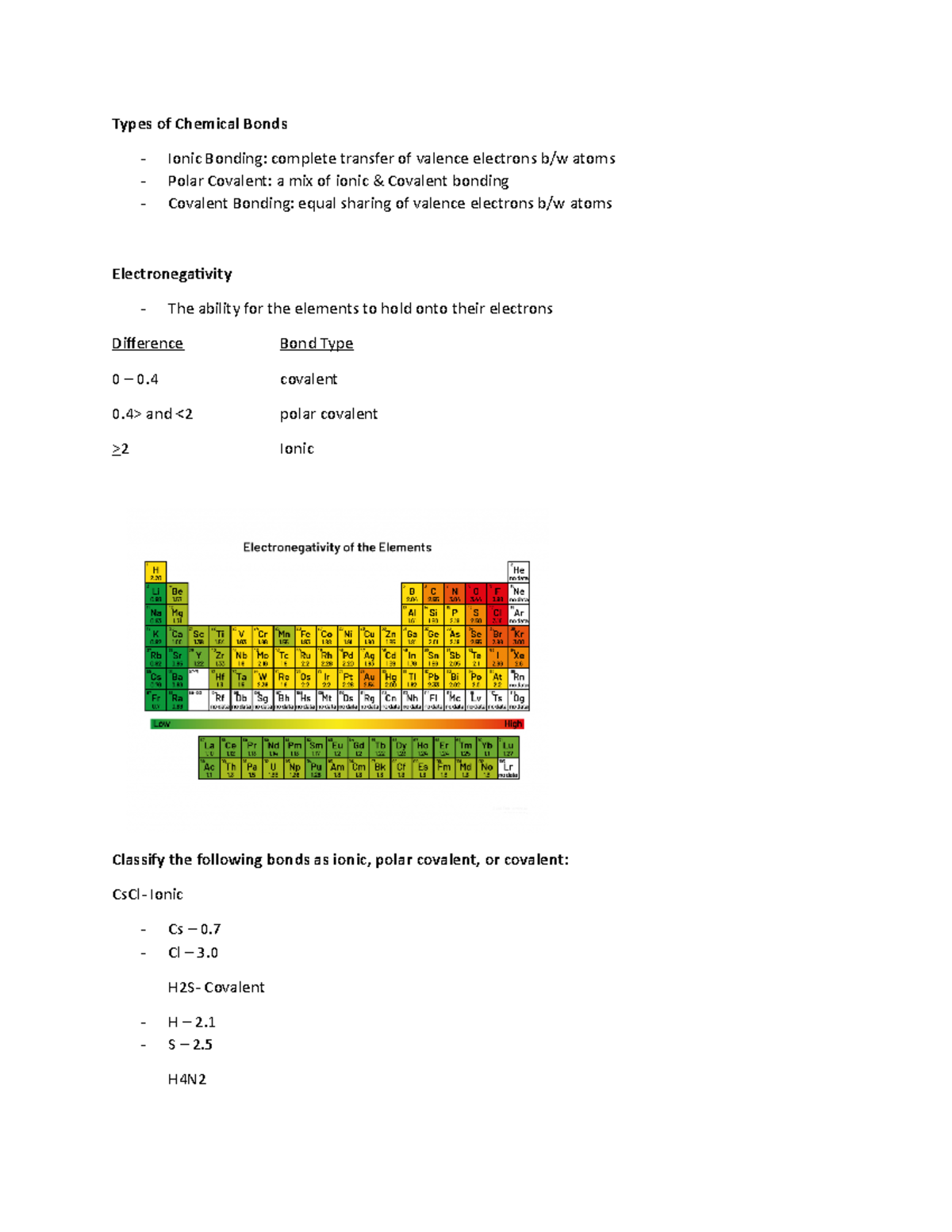 Chem Ch 7- Types of Chemical Bonding - Types of Chemical Bonds Ionic ...