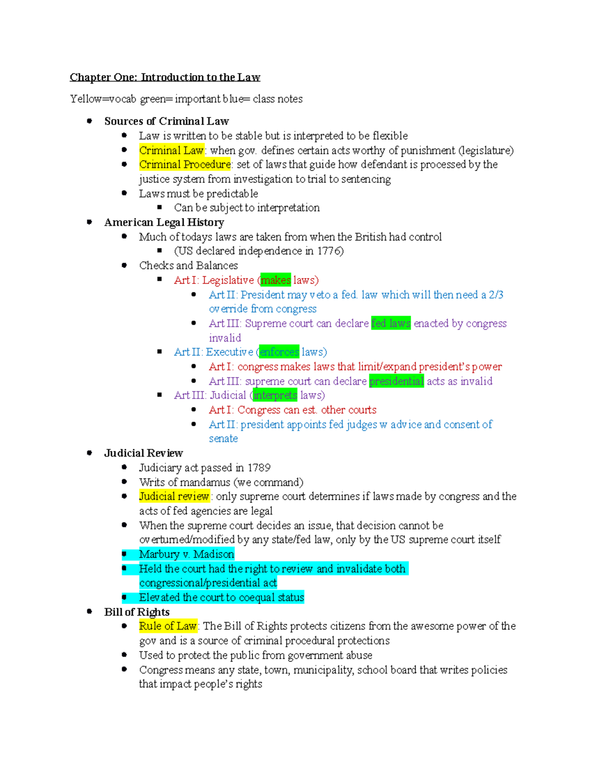 Chapter One Introduction to the Law - Chapter One: Introduction to the ...
