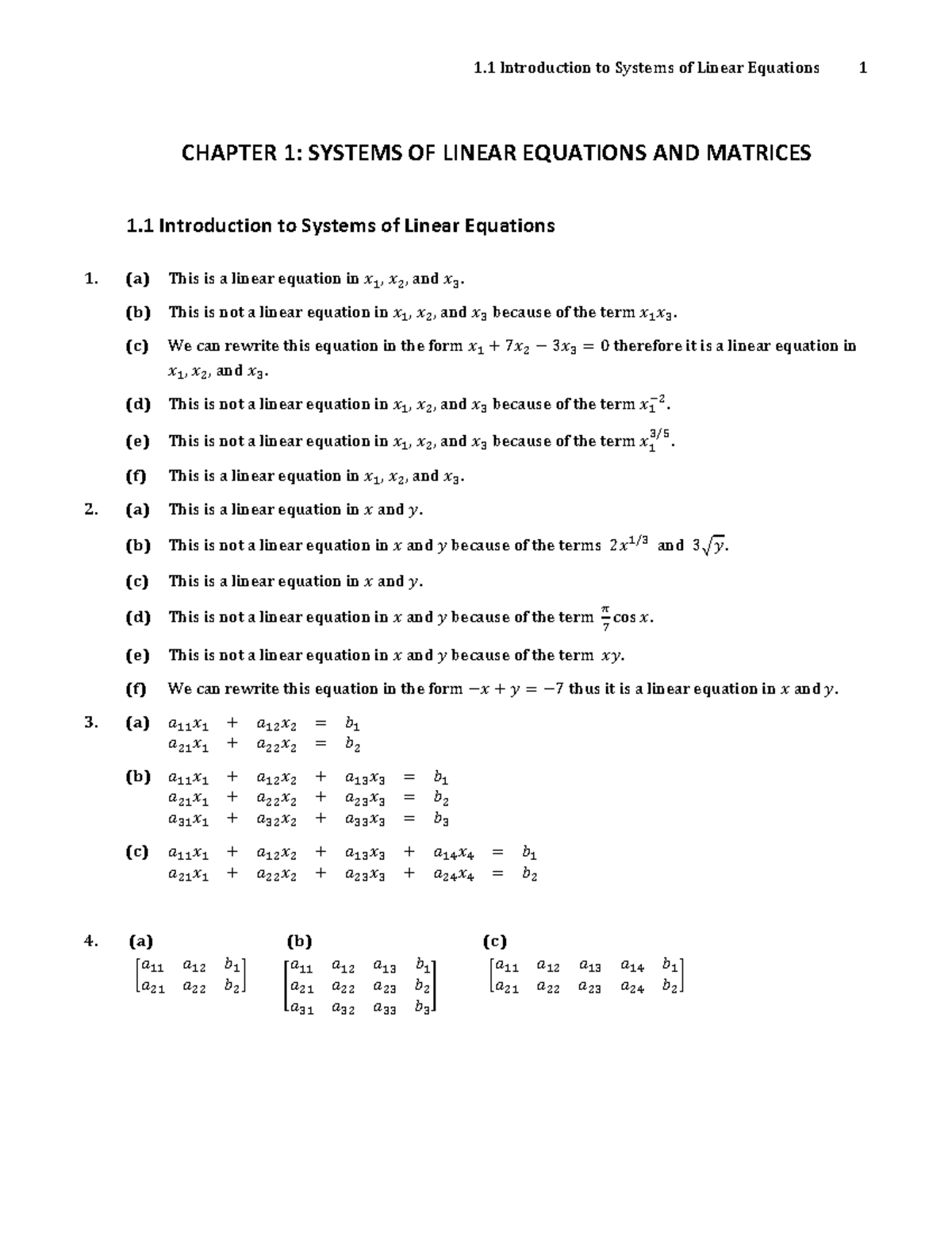 Textbook solution manual for elementary linear algebra applications - 1 ...