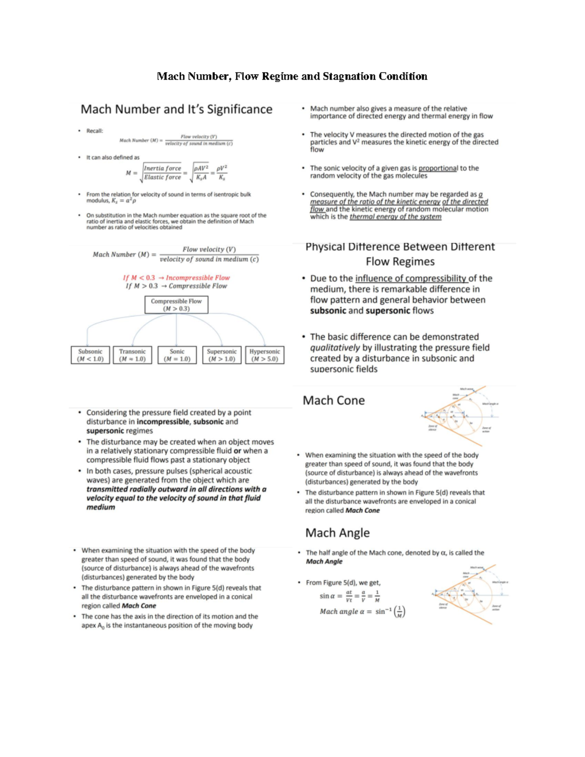 4.0 Lecture Notes-converted - Gas Dynamics - Mach Number, Flow Regime ...