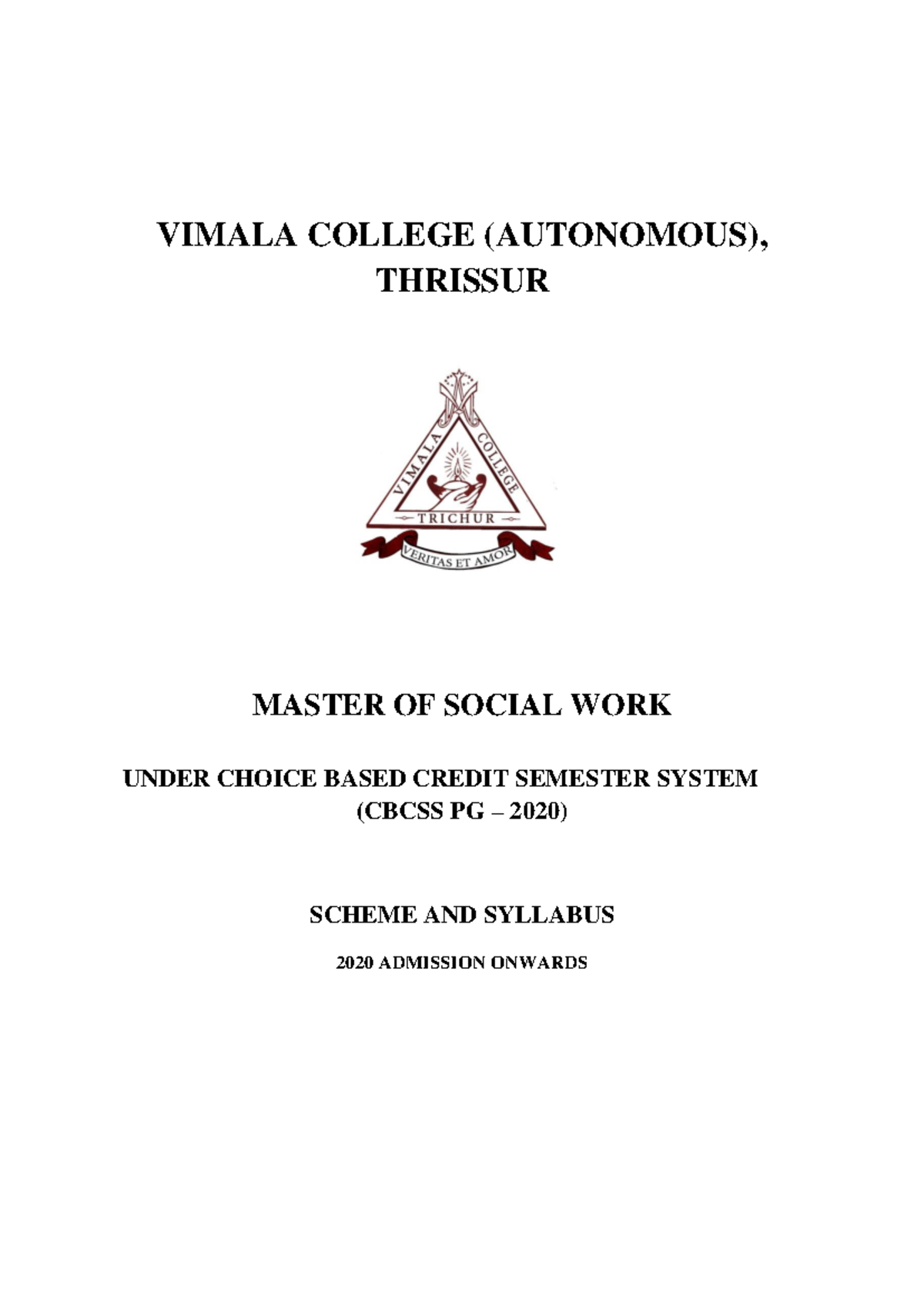 2020 - Syllubus - VIMALA COLLEGE (AUTONOMOUS), THRISSUR MASTER OF ...