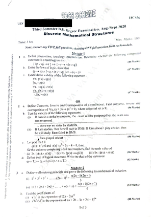 DMS Solved Paper Jan 2021 - Discrete Mathematical Structures - Studocu