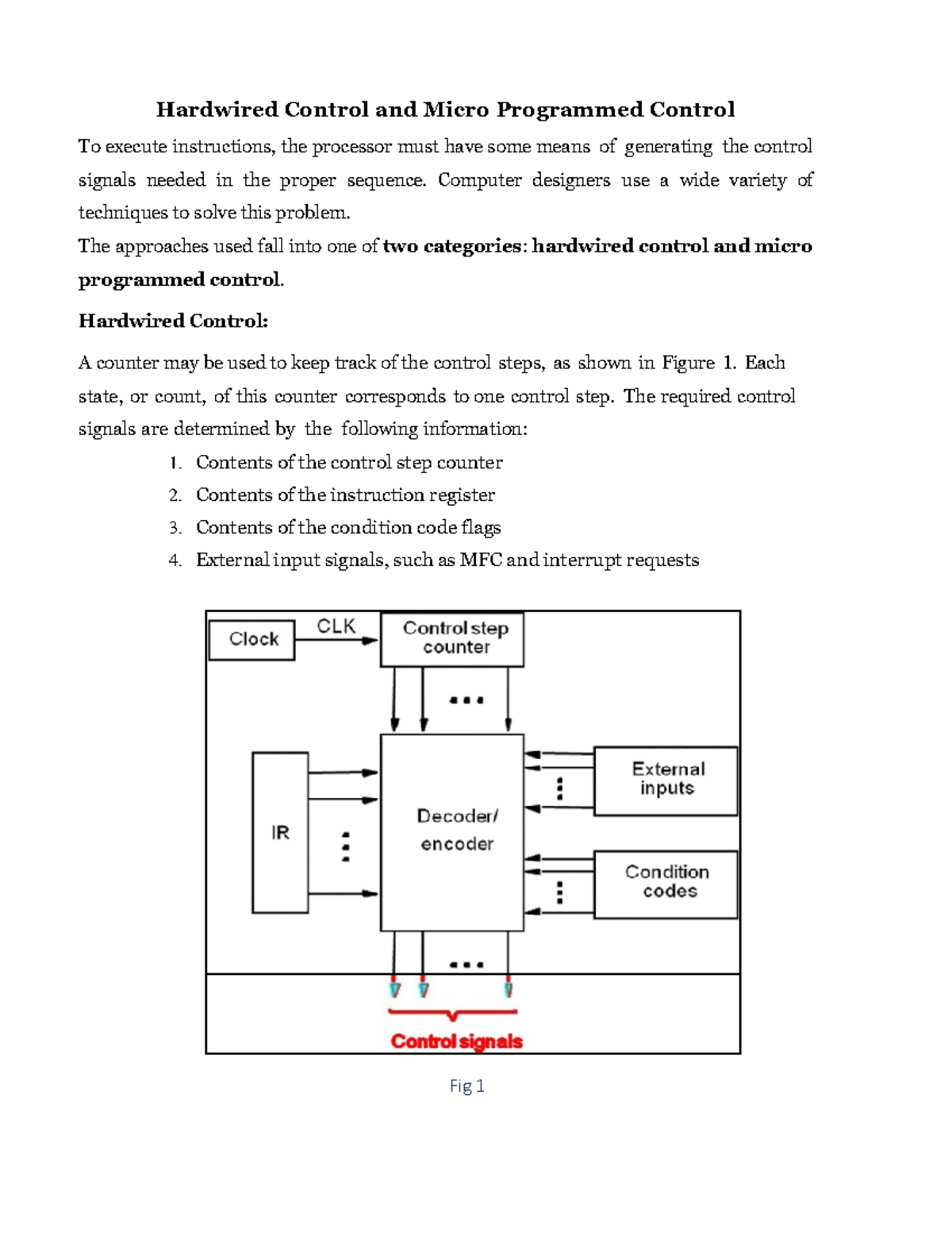 Hardwired Control and Micro Programmed Control (Auto Recovered ...