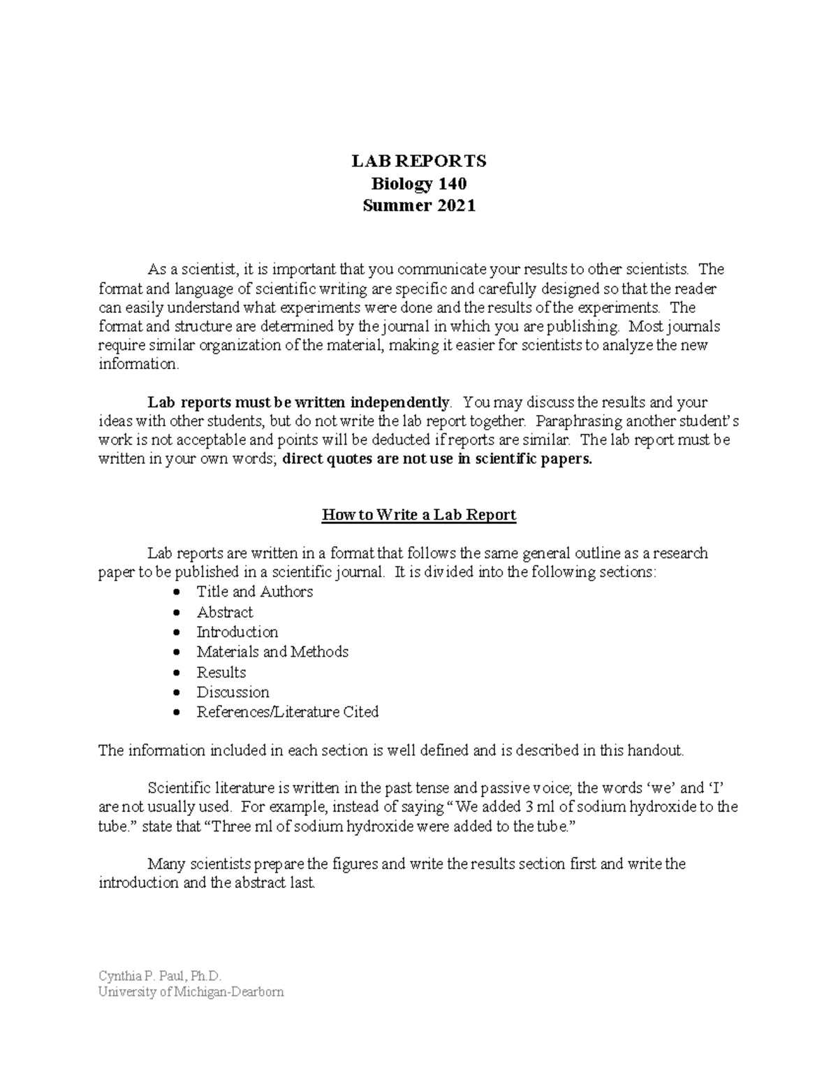 LAB Reports B140 S21 - LAB REPORT, MAKE SURE TO READ IT TO LEARN WHAT ...