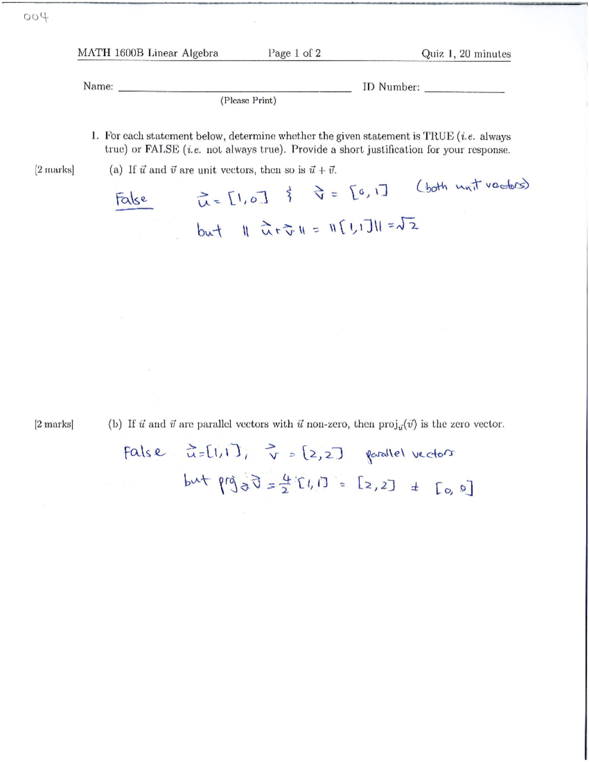 004 Quiz 1 - Math1600 Quiz 1 - Math 1600 - Studocu