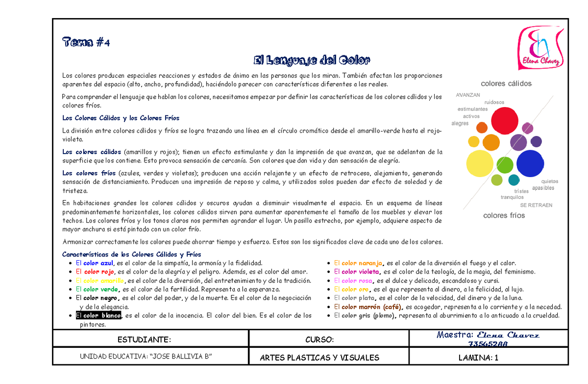 - TEMA 4 - Lenguaje DE Colores - Tema # 4 El Lenguaje del Color Los ...