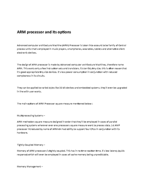 ARM processor and its options - ARM processor and its options Advanced ...