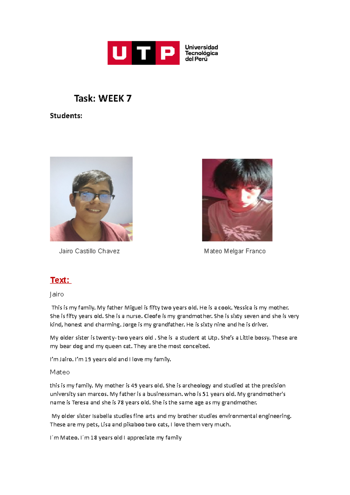 Jairo Castillo Mateo Melgar WEEK 7 - Task: WEEK 7 Students: Jairo Castillo Chavez Mateo Melgar ...