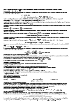 Formulario Matematica Finanziaria E-Campus Prof. Lazzarini - Formulario ...