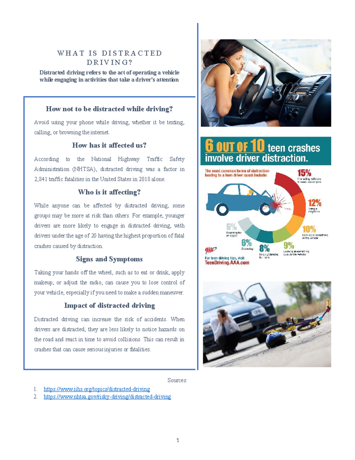 FACT Sheet - COM - W H A T I S D I S T R A C T E D D R I V I N G ...