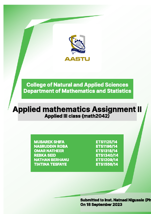 Turbomachinary-Lecture 2 - Addis Ababa University Addis Ababa Institute of Technology School of ...