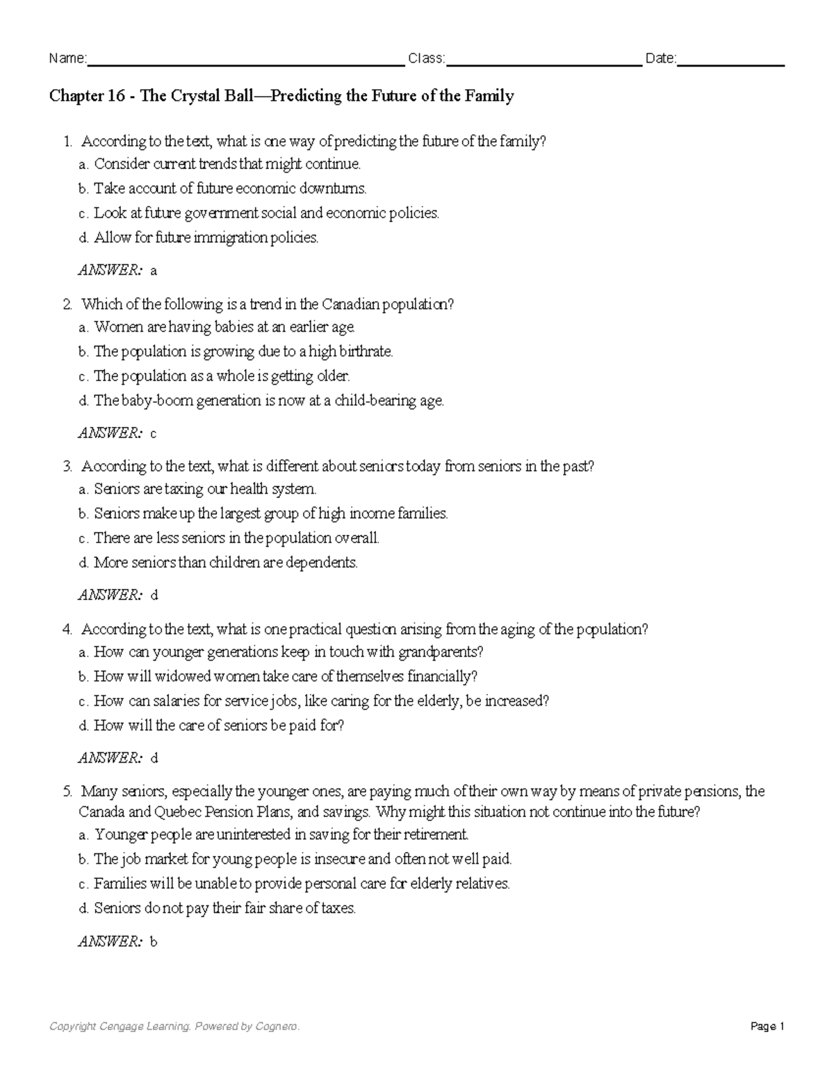 Chapter 16 The Crystal Ball Predicting the Future of the Family - - Studocu