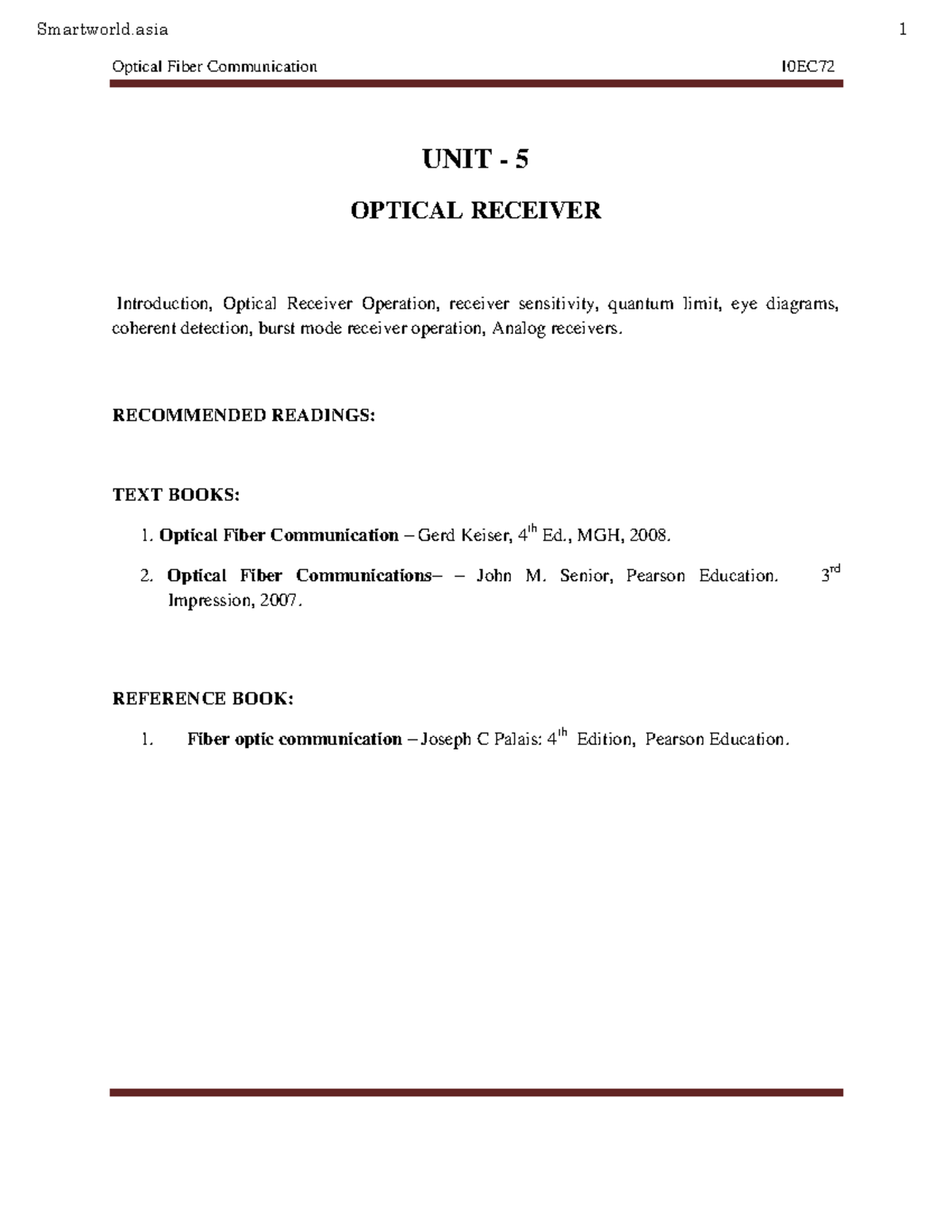 ECE-VII- Optical Fiber Communication Notes Part B - Optical Fiber ...