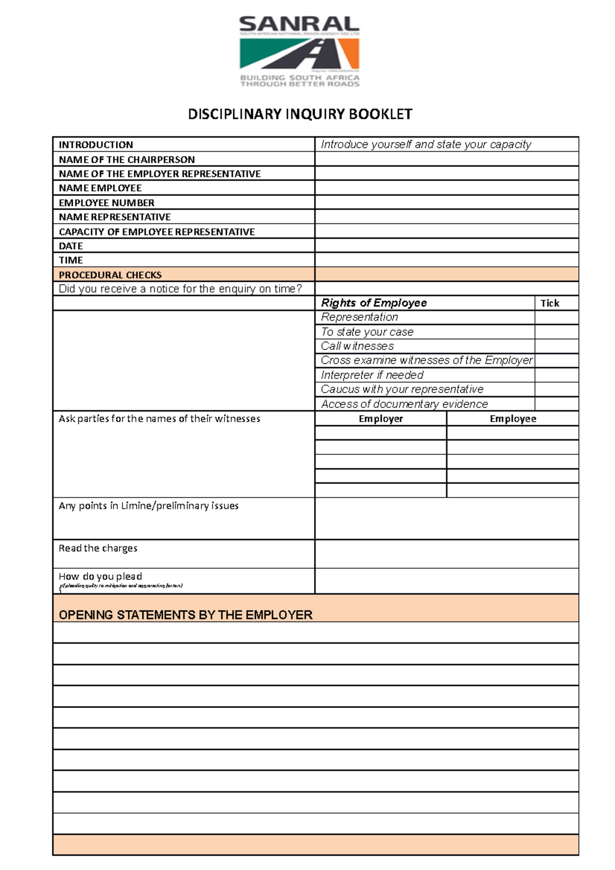 Disciplinary Inquiry Booklet (5) - DISCIPLINARY INQUIRY BOOKLET ...