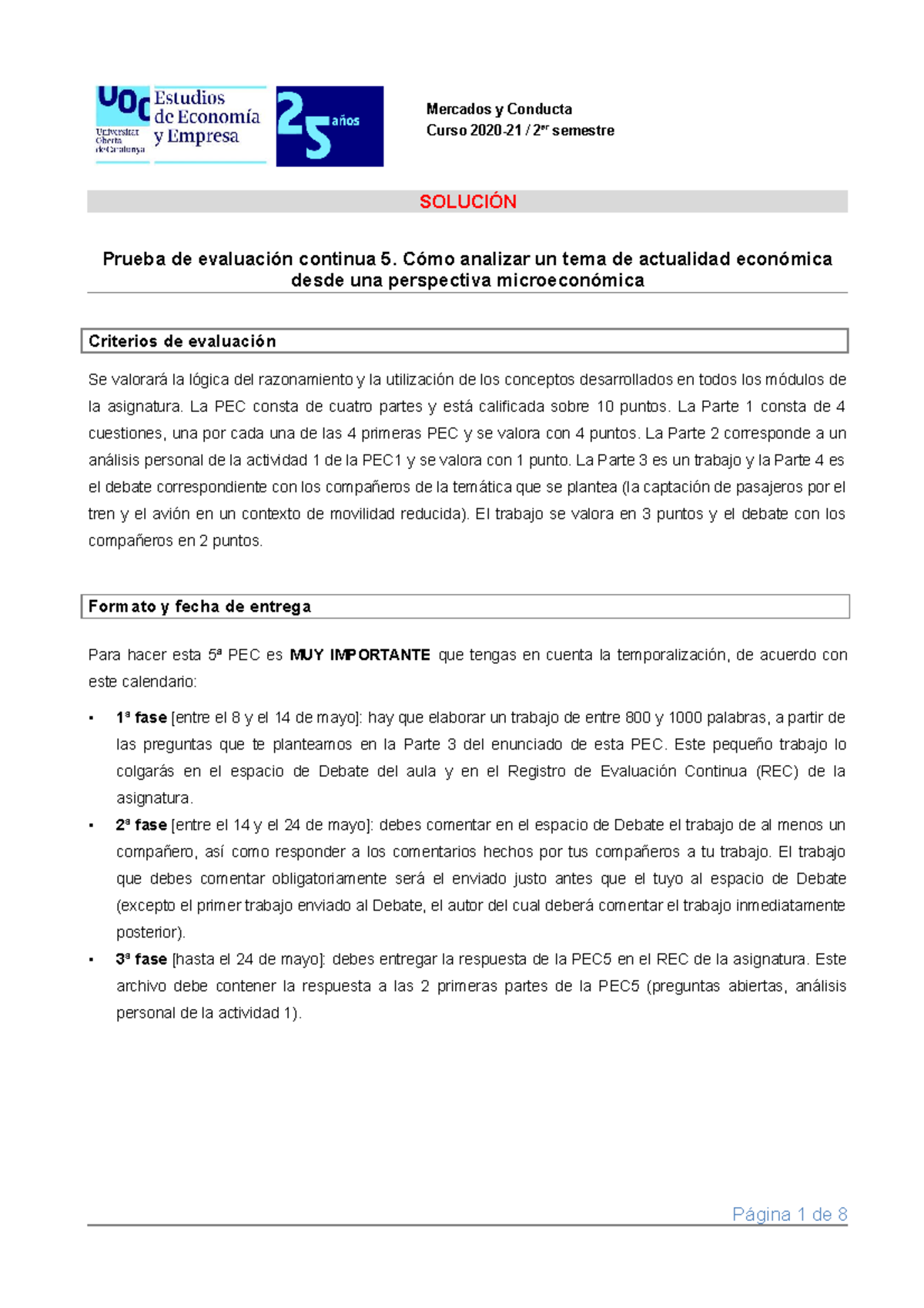 My C Sol PEC 5 25 años - mercado y conducta solucion pec 5 25 años d ...
