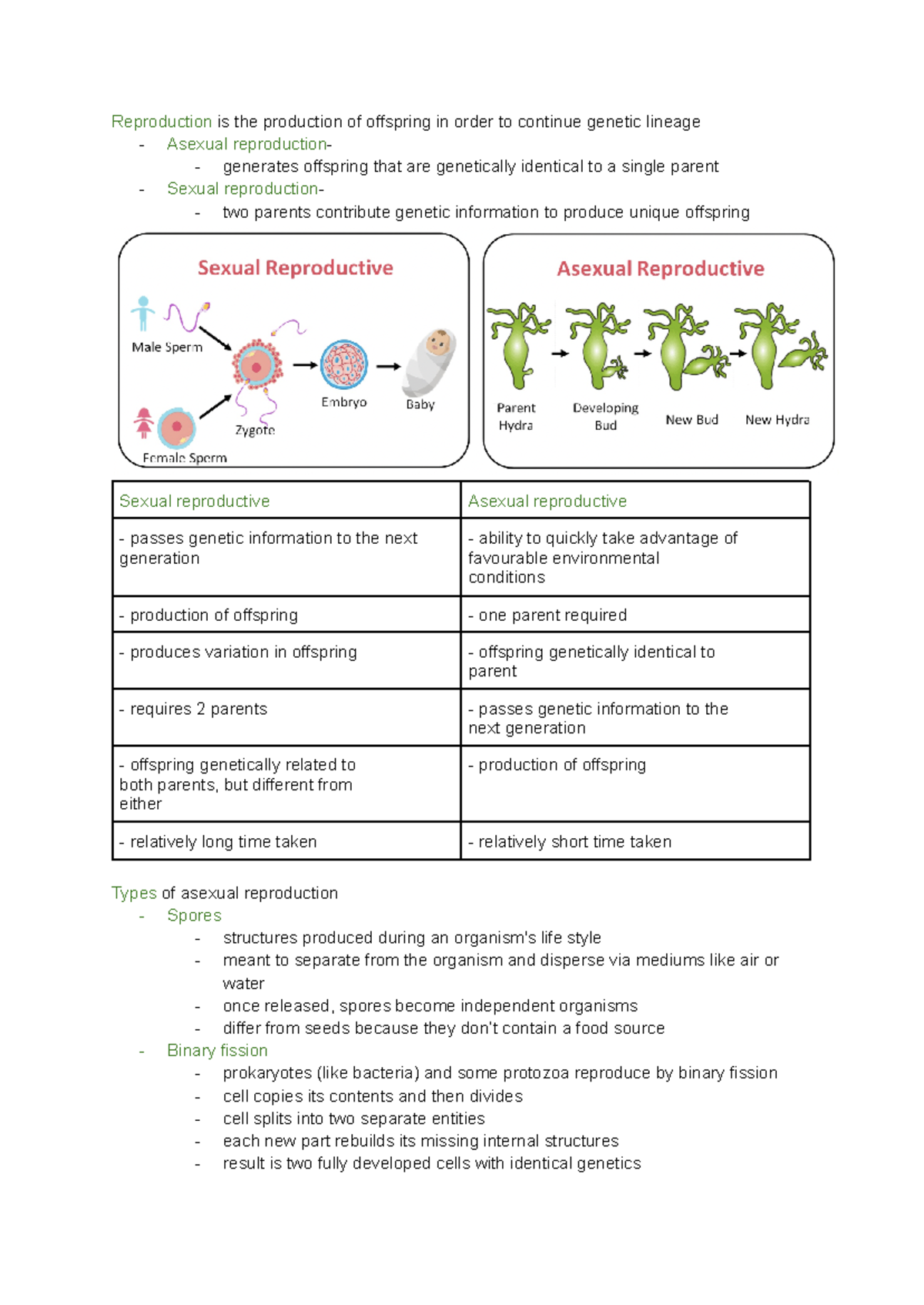 Module 5 heredity INQ 1 - Reproduction is the production of offspring ...
