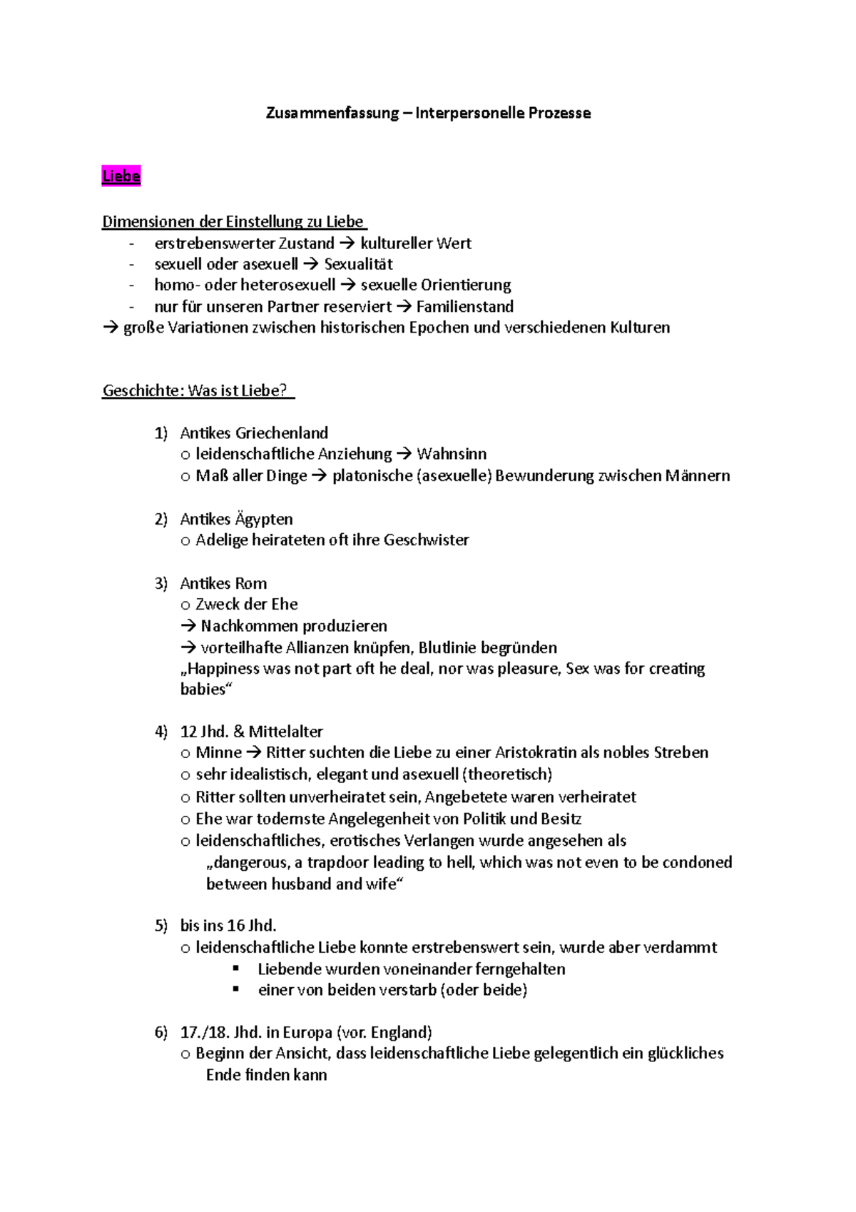 Zusammenfassung – Interpersonelle Prozesse - Zusammenfassung ...