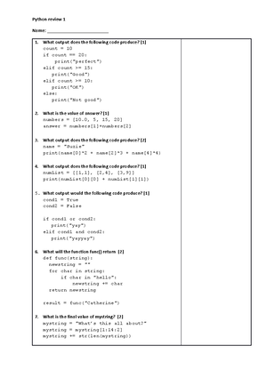 PSP practical 05 solution - UniSA STEM COMP 1039 Problem Solving and Programming Practical 5 ...