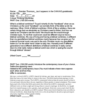 Reflective Reading Template - BIBL 110 REFLECTIVE READING TEMPLATE ...