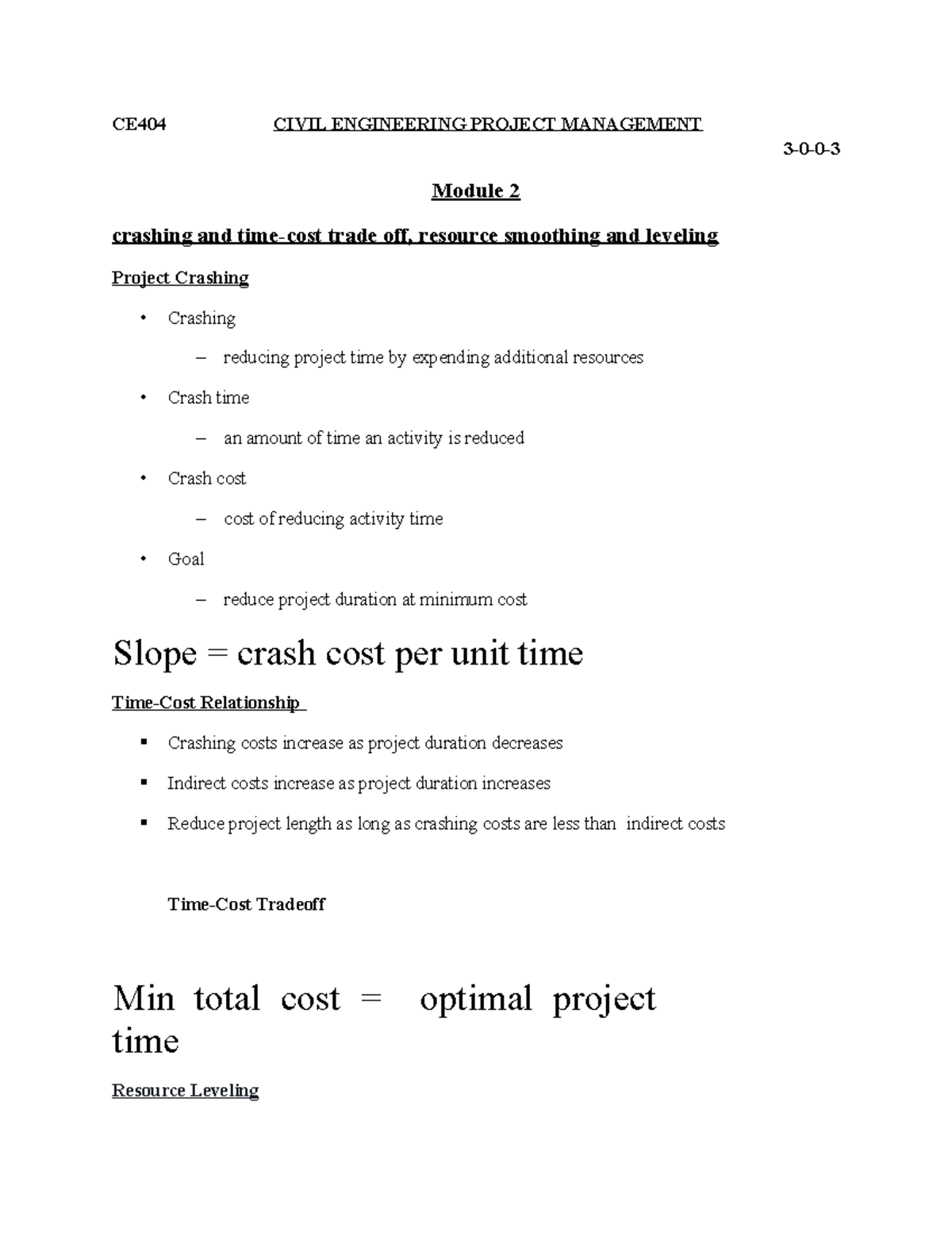 Module 2 - Civil Engineering Project Management- CE404 - CE404 CIVIL ...