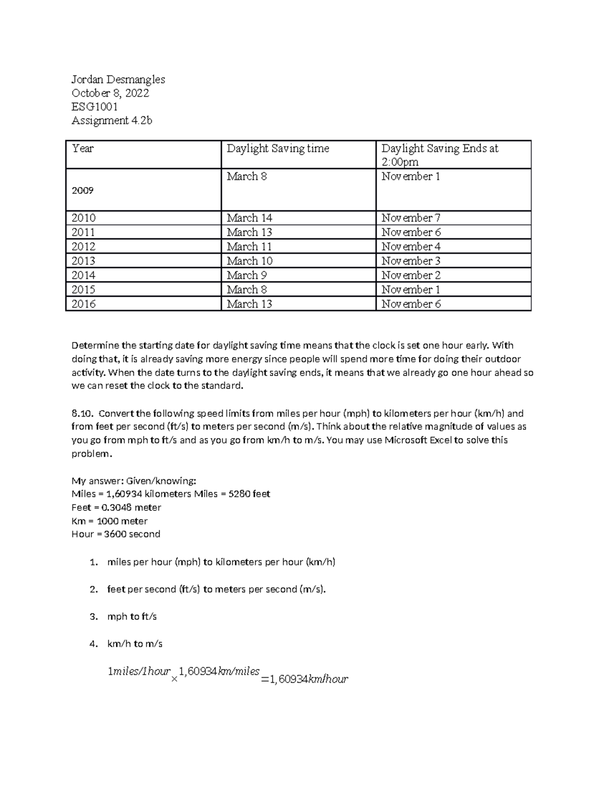 ESG1001 Assignment 4b - Jordan Desmangles October 8, 2022 ESG ...