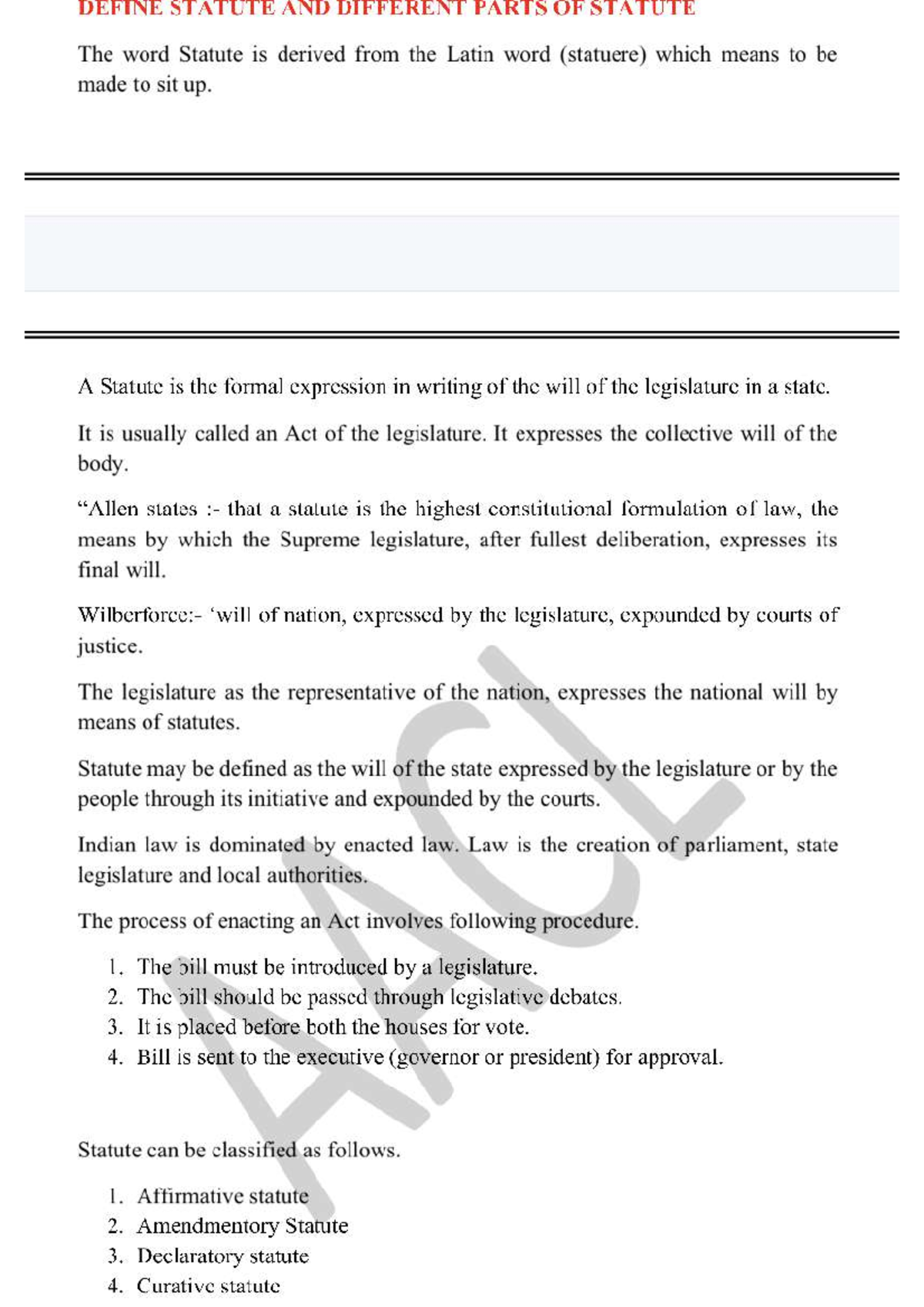 Ilovepdf merged - BBA-LLB Sem2 - DEFINE STATUTE AND DIFFERENT PARTS OF ...