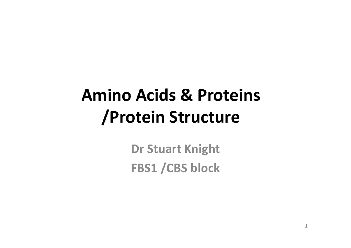 FBS1 CBS Protein Structure 18 19 - Amino Acids Proteins Structure Dr ...