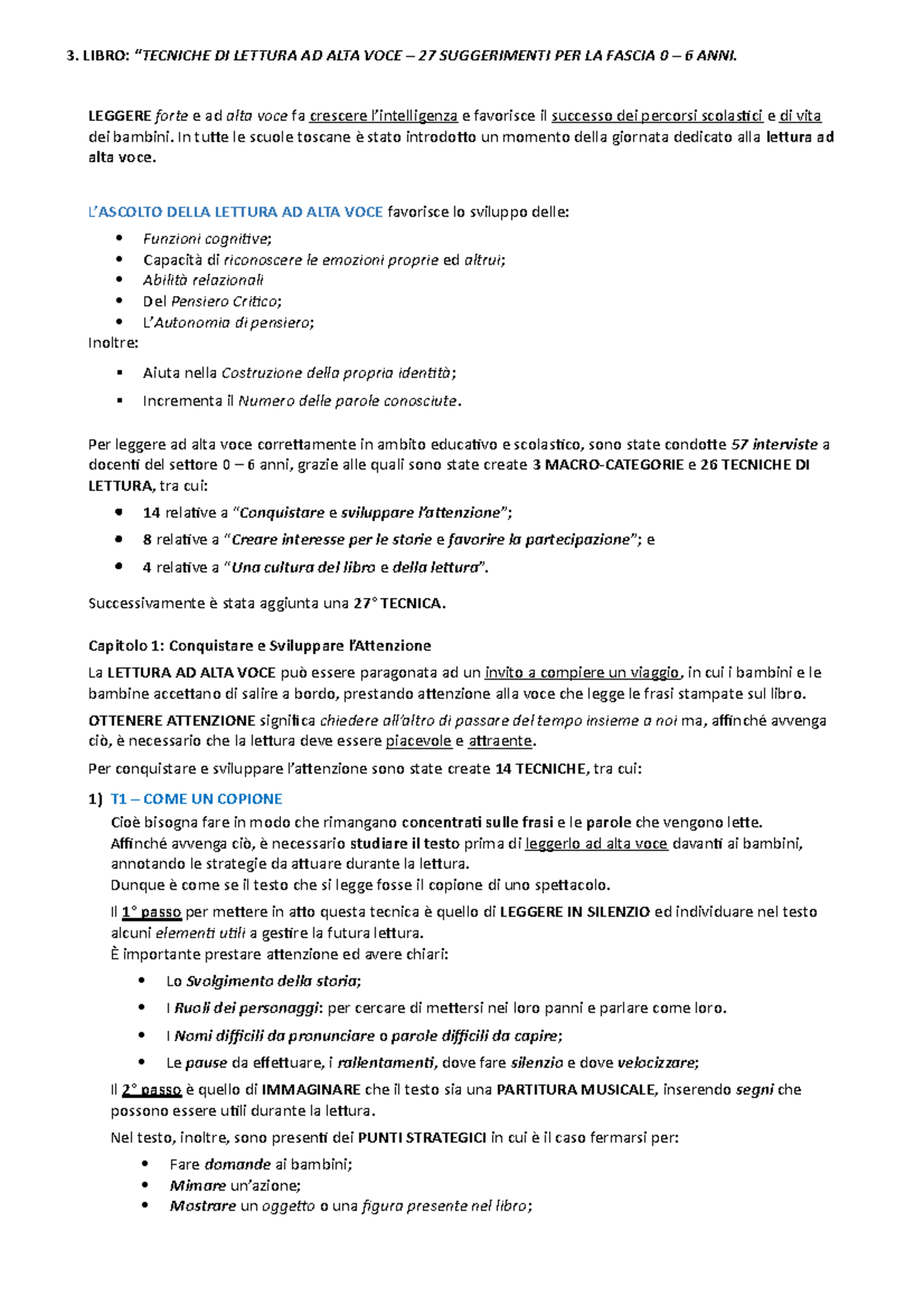 3. Tecniche per la lettura ad alta voce - 3. LIBRO: “TECNICHE DI ...