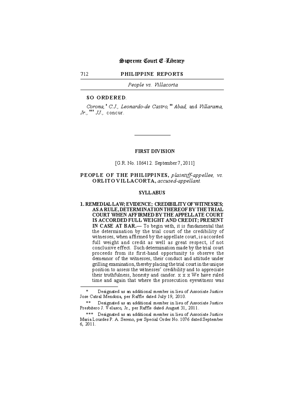 G.R. No. 186412 - Cases - 712 PHILIPPINE REPORTS People vs. Villacorta ...