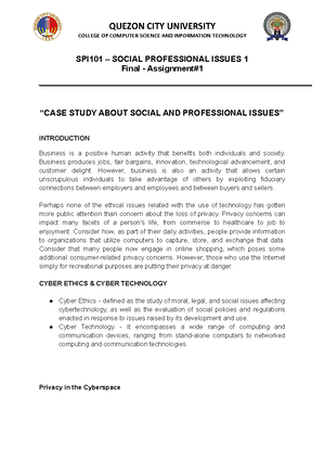 Introduction TO Social AND Professional Issues - INTRODUCTION TO SOCIAL ...