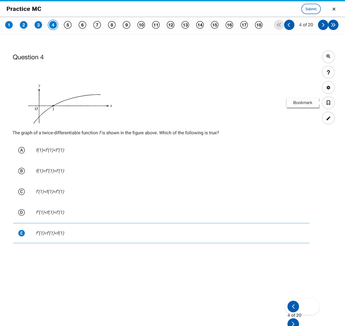 Assignment name Practice MC Question 5 - Math - Question 4 The graph of ...