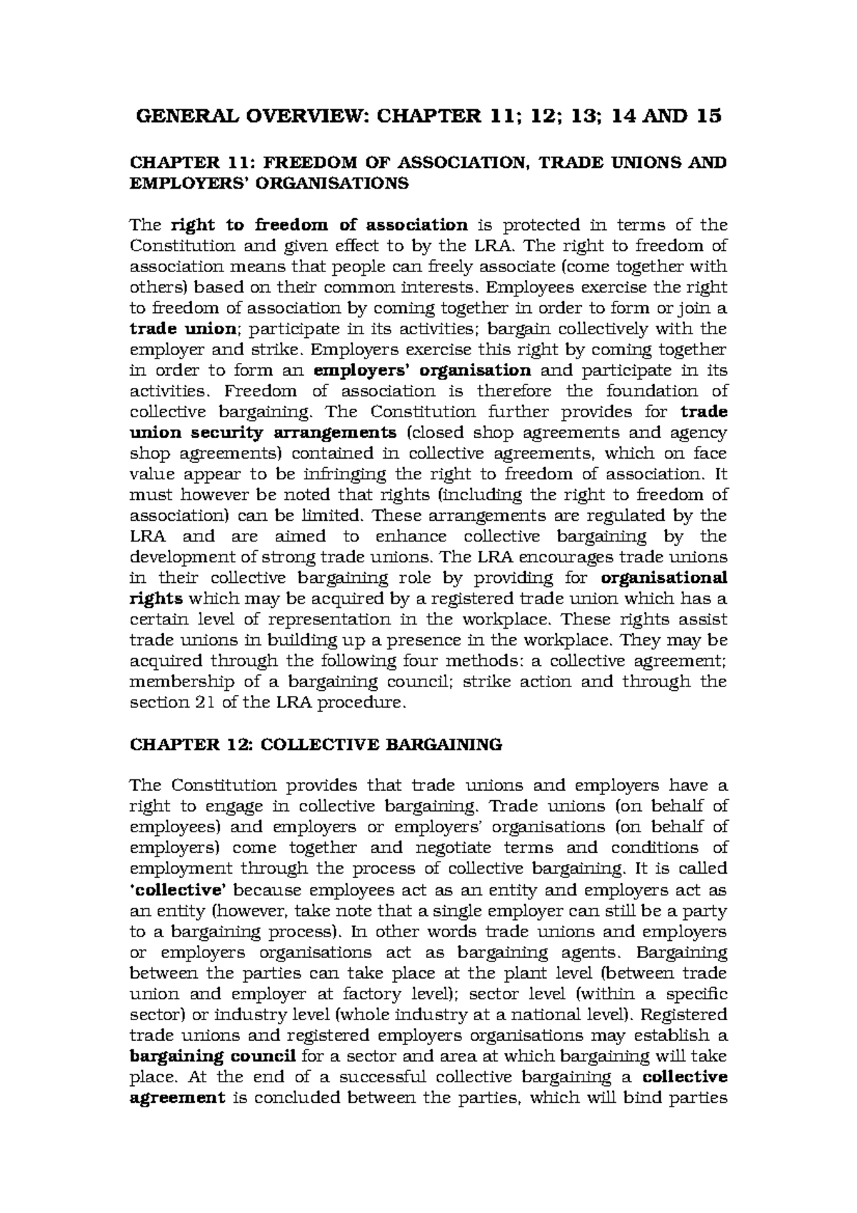 General Overview Chapters 11 12 13 14 and 15 - GENERAL OVERVIEW ...