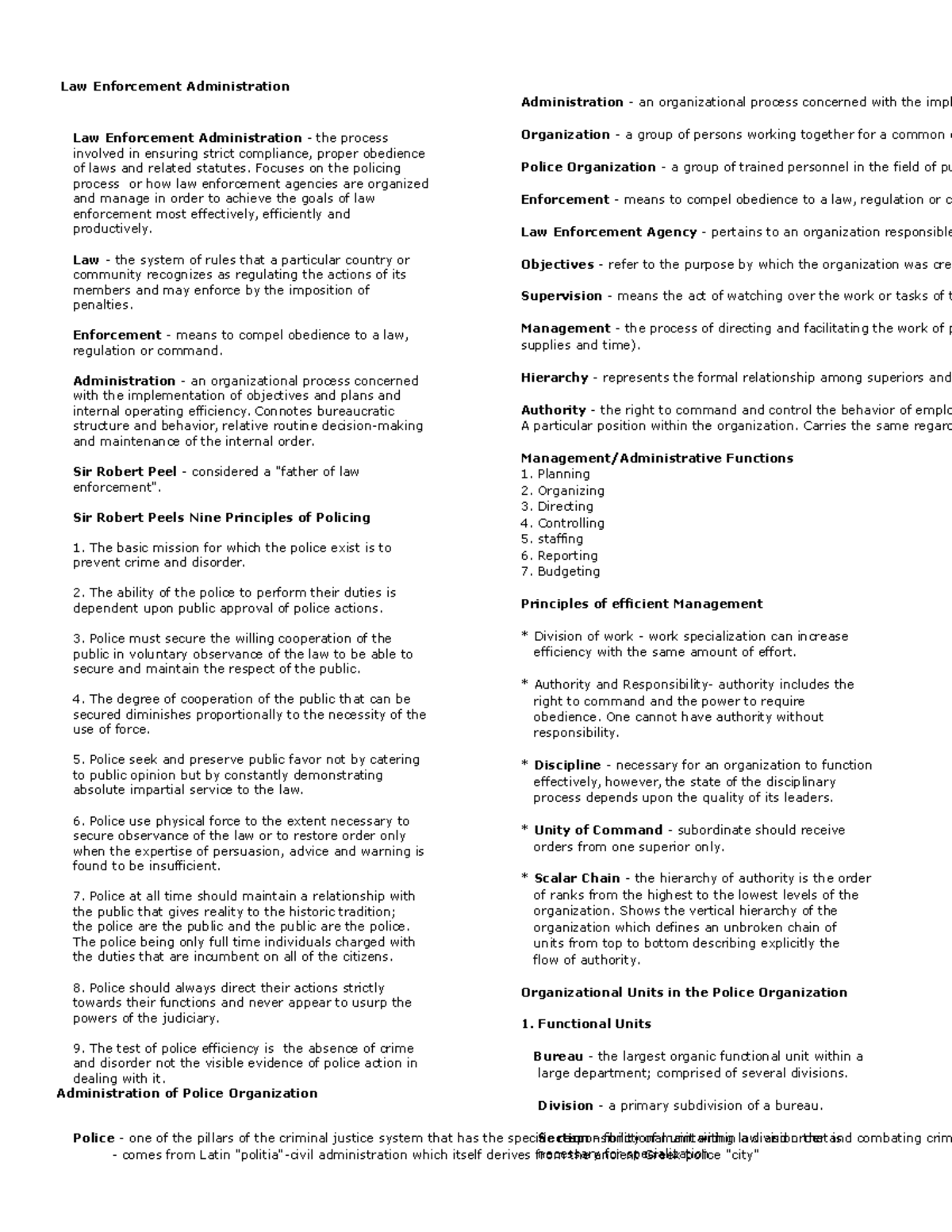 Toaz - It's about the administration of law enforcement - Law ...