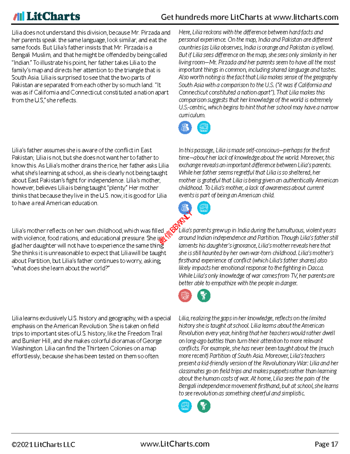 When-Mr-Pirzada-Came-to-Dine-Lit Chart 17 - Lilia does not understand ...