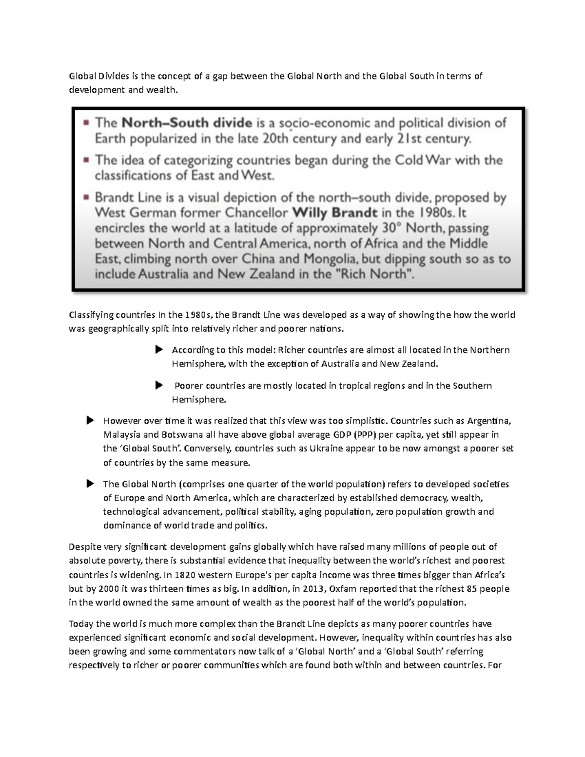 TCWD Midterm EXAM Reviewer - Global Divides is the concept of a gap ...