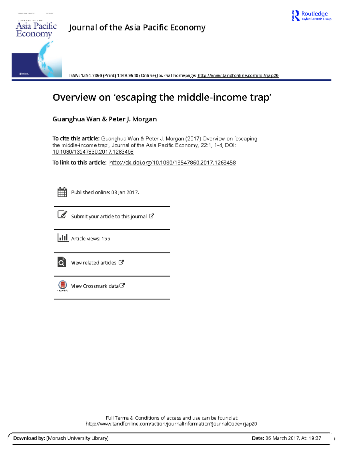 Overview on escaping the middle income trap的副本 - Full Terms ...