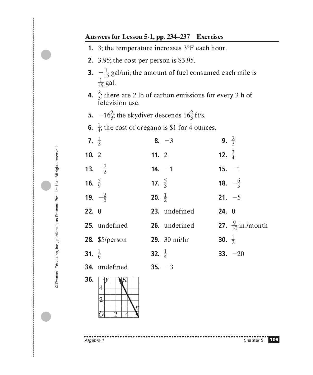 Alg 1A - Chapter 5 Textbook Answers - Answers for Lesson 5-1, pp. 234 ...