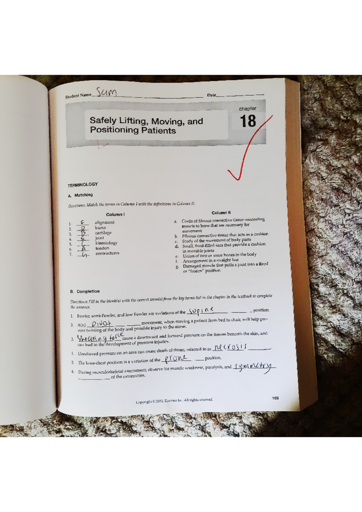 Lifting moving and positioning safely FUNDS study guide - Student Name ...
