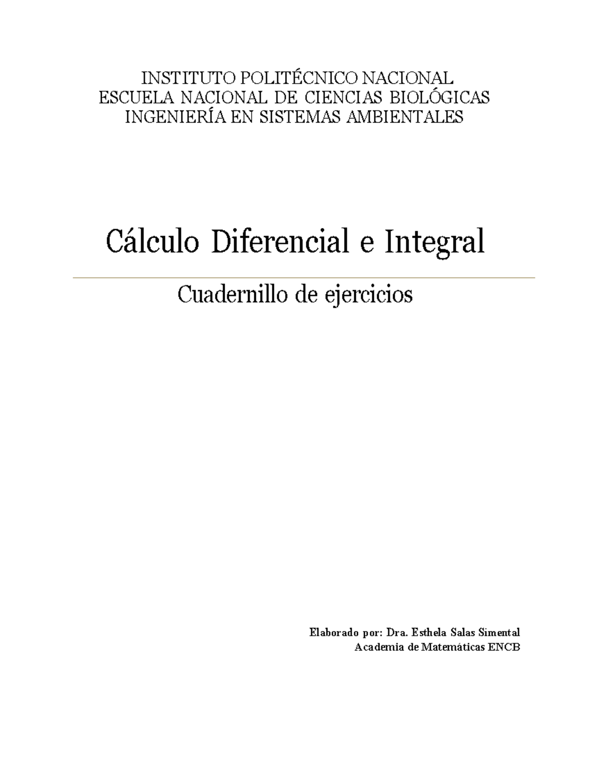 Cuadernillo-CDI - sdcsccds - INSTITUTO POLITÉCNICO NACIONAL ESCUELA NACIONAL DE CIENCIAS ...