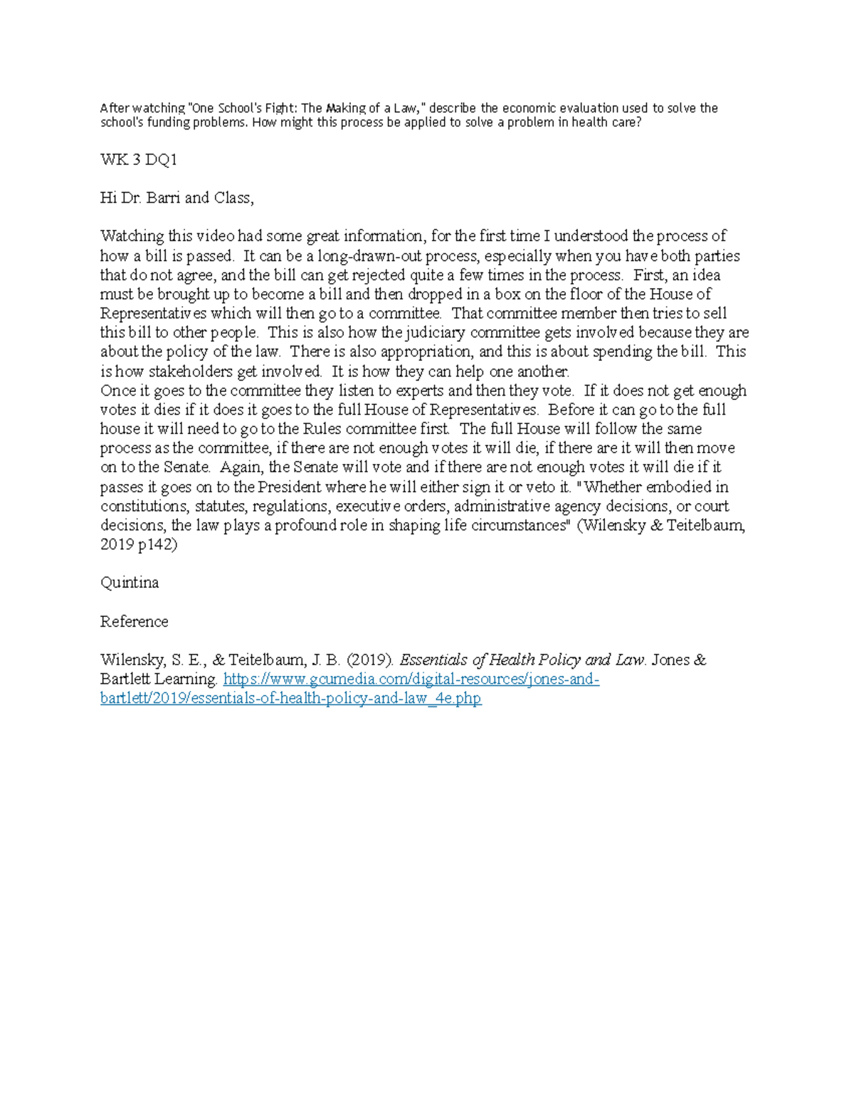 WK3 DQ1 - WK3 DQ1 - After watching "One School's Fight: The Making of a ...